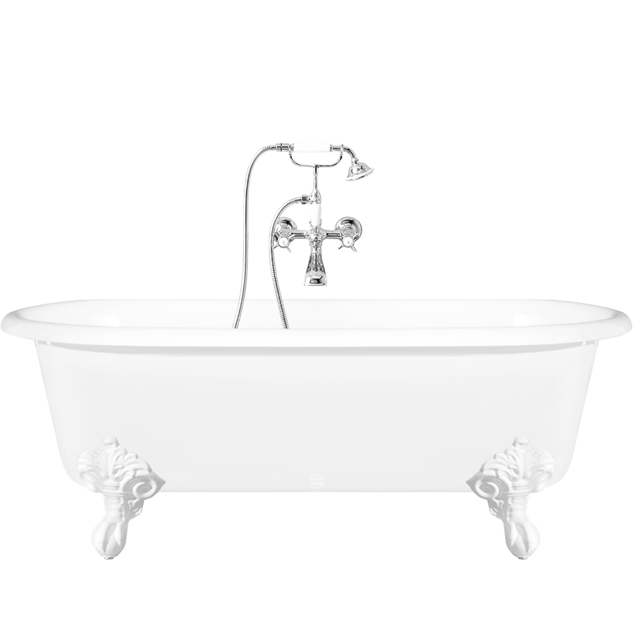 VINTAGE ENAMEL CAST IRON BATHTUB WITH FEET WHITE – DYKE & DEAN