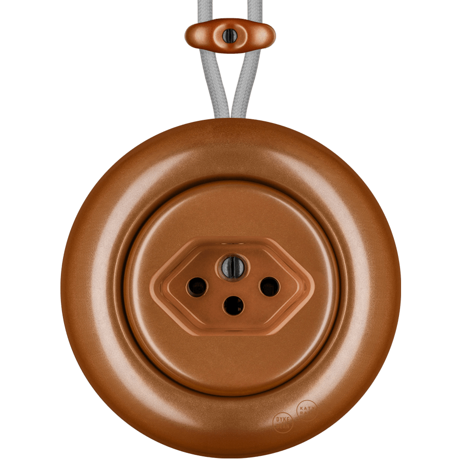 PORCELAIN KATY PATY COLONA ROUND SURFACE MOUNTED SWISS SOCKET COPPER ...