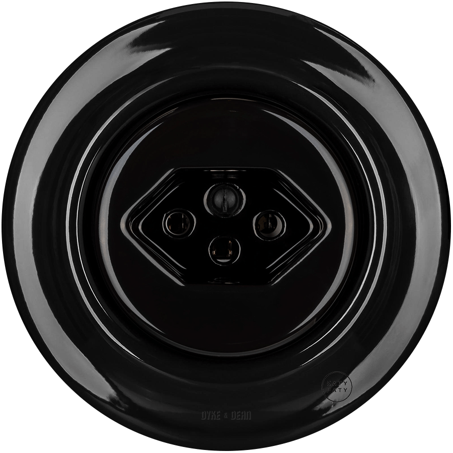 PORCELAIN WALL MOUNTED SWISS SOCKET BLACK - DYKE & DEAN