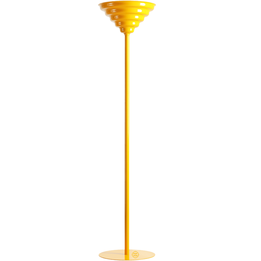 WAVE FLOOR UP LIGHTER LAMP YELLOW LARGE - DYKE & DEAN